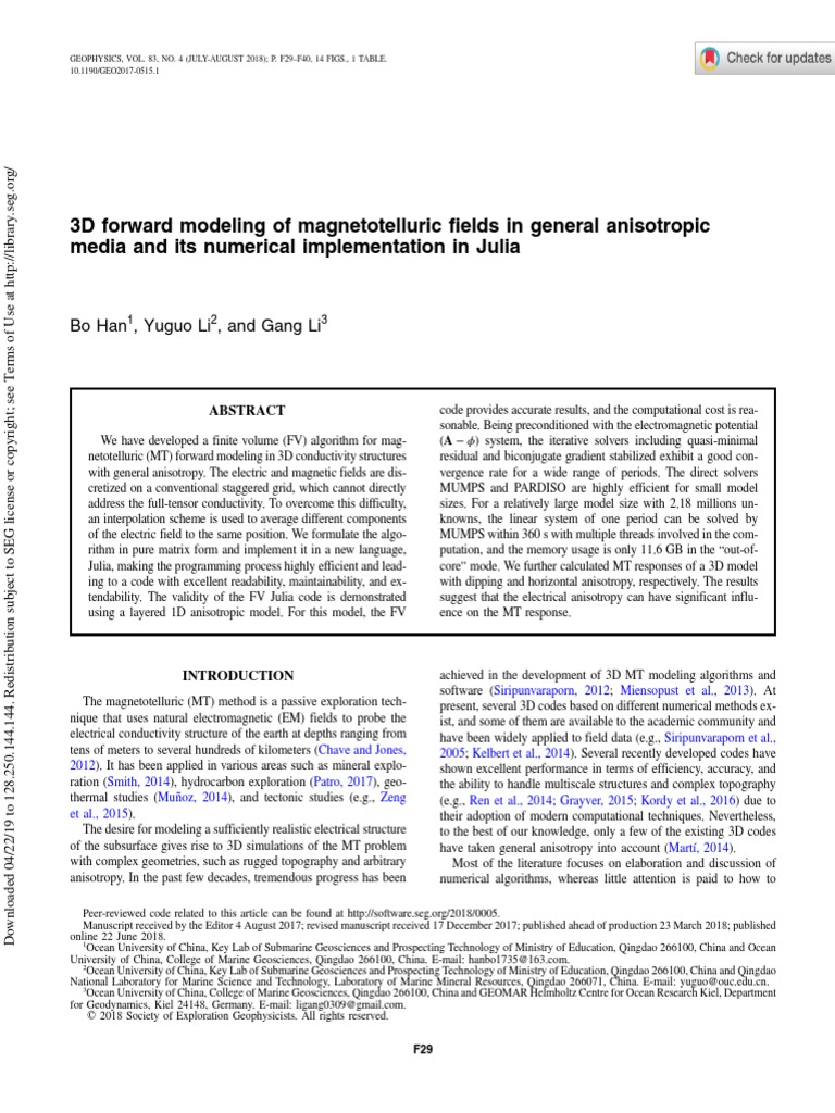 3D Forward Modeling of Magnetotelluric Fields in General Anisotropic Media and Its Numerical ...