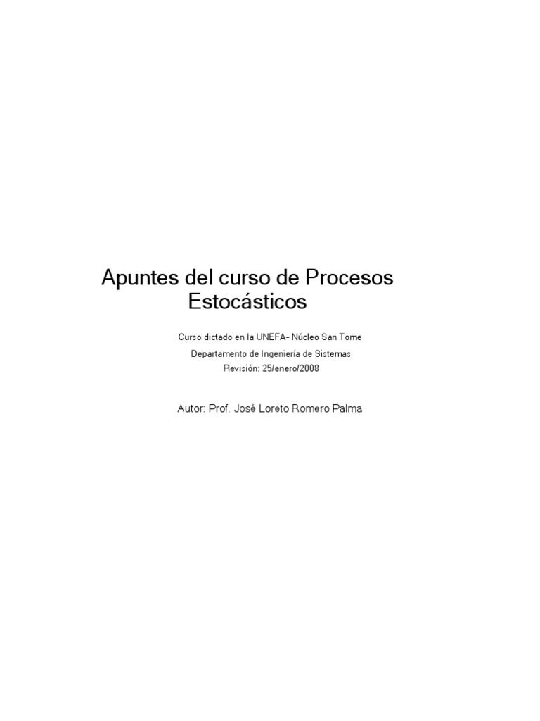 Procesos Estocasticos | PDF | Variable aleatoria | Teoría de probabilidad