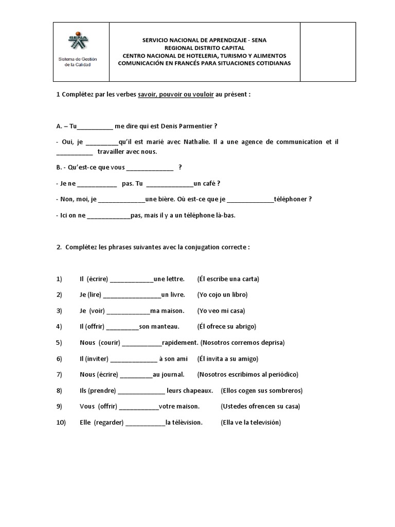 Verbes du troisième groupe en français | PDF | Arts du langage et ...