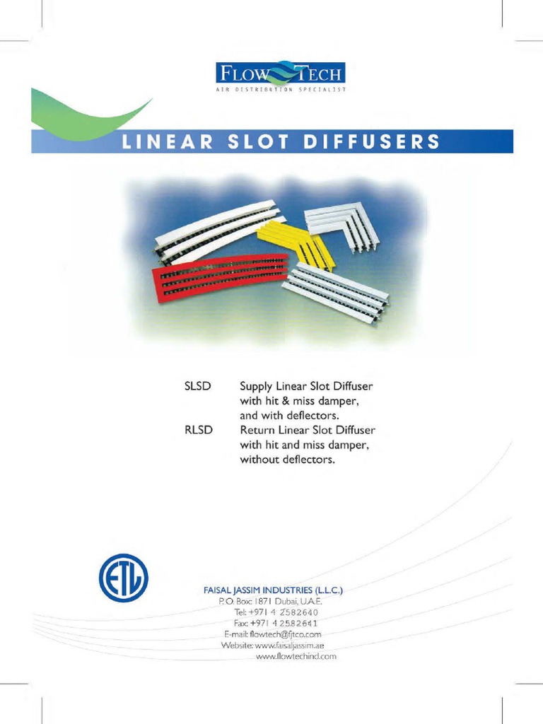 E - Linear Slot Diffusers PDF | PDF | Extrusion | Pressure