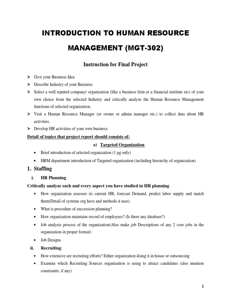Final Project HRM | PDF | Human Resource Management | Human Resources