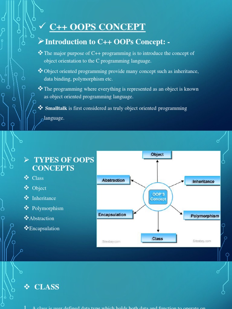 Introduction To C++ OOPs Concept | PDF | Object Oriented Programming ...