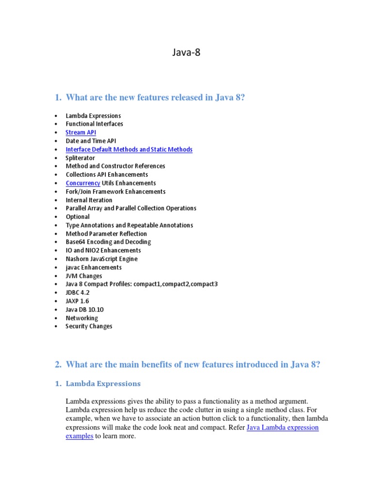 Java 8 Interview Questions Pdf Anonymous Function Method Computer Programming