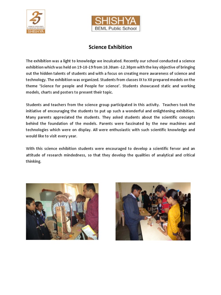 School Science Exhibition Highlights | PDF