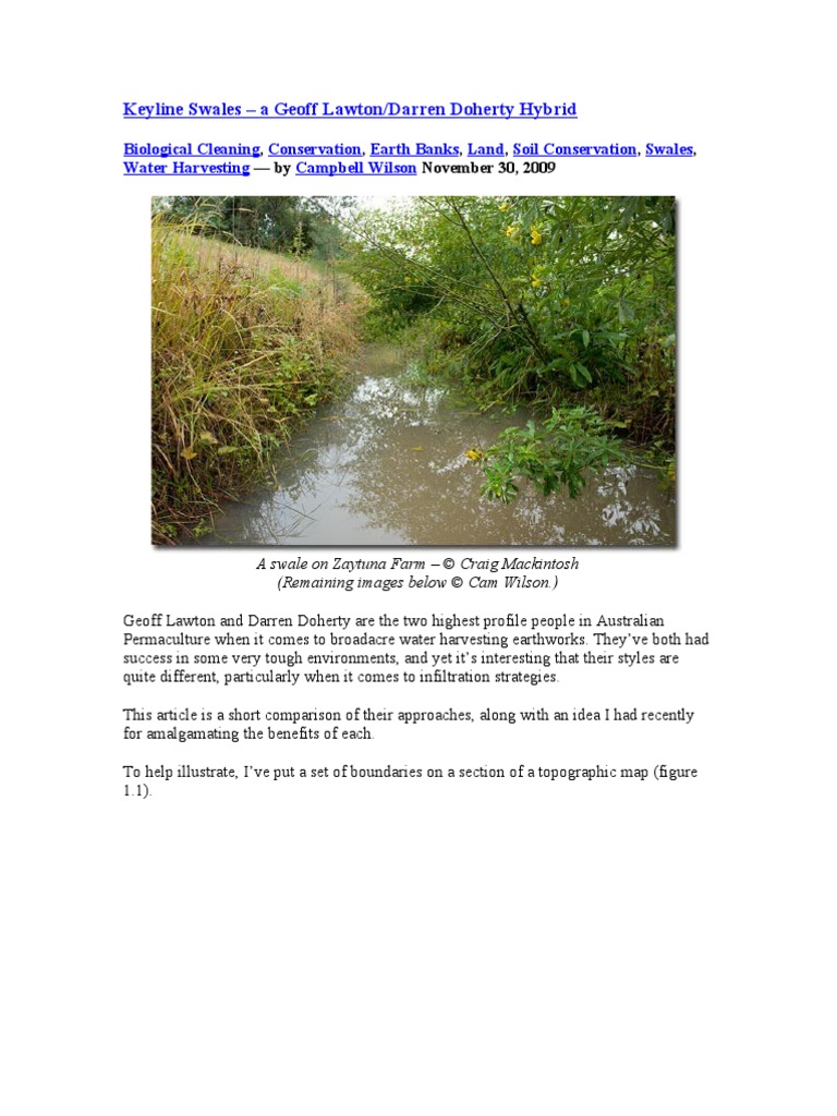 Keyline Swales | PDF | Rain | Soil
