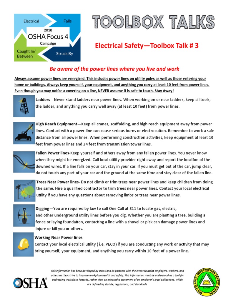 2018 Electrical Toolbox Talk #3 Power Lines Live Work | PDF ...