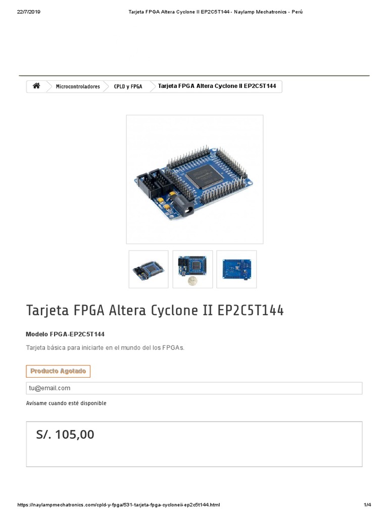 Tarjeta FPGA Altera Cyclone II EP2C5T144 - Naylamp Mechatronics - Perú ...