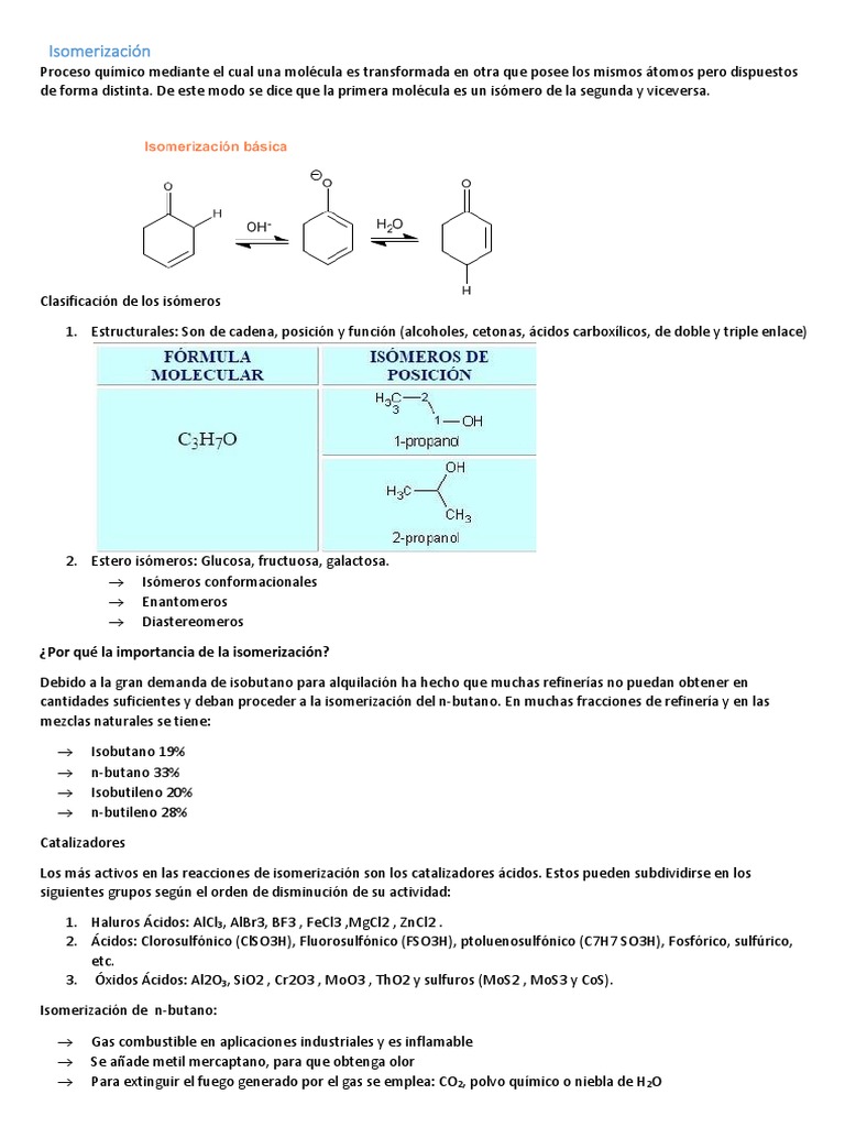 Isomerización | PDF | Intercambio iónico | Destilación
