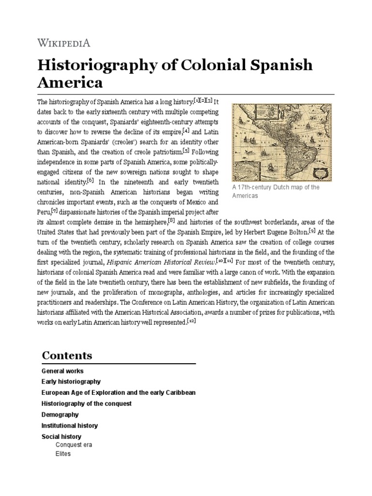 Historiography of Colonial Spanish America | PDF | Spanish Colonization ...