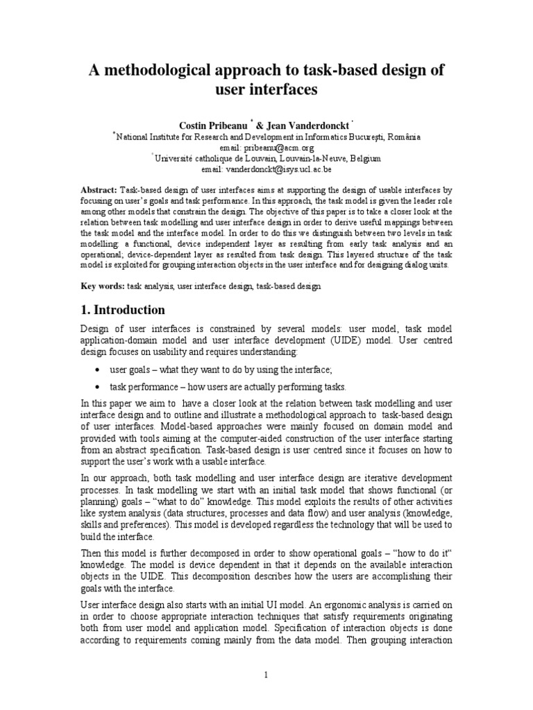Concur Task Trees RAD PDF | PDF | Conceptual Model | User Interface Design