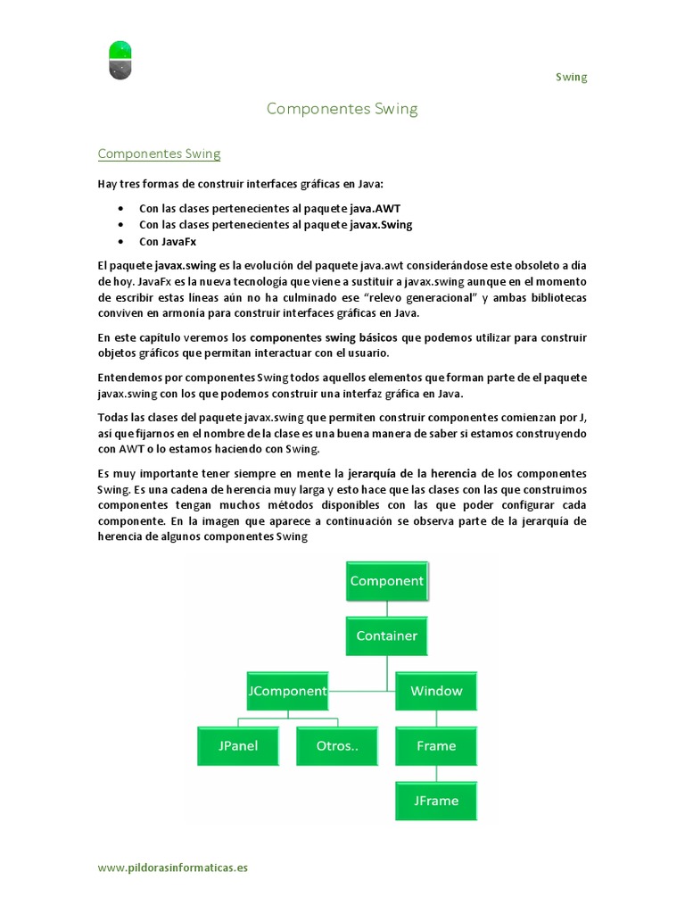 10.1 Componentes Swing PDF | PDF | Java (lenguaje de programación ...