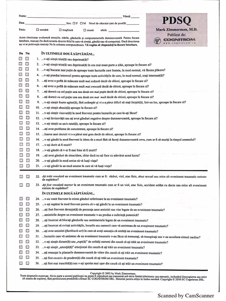 PDSQ Test Psiho | PDF