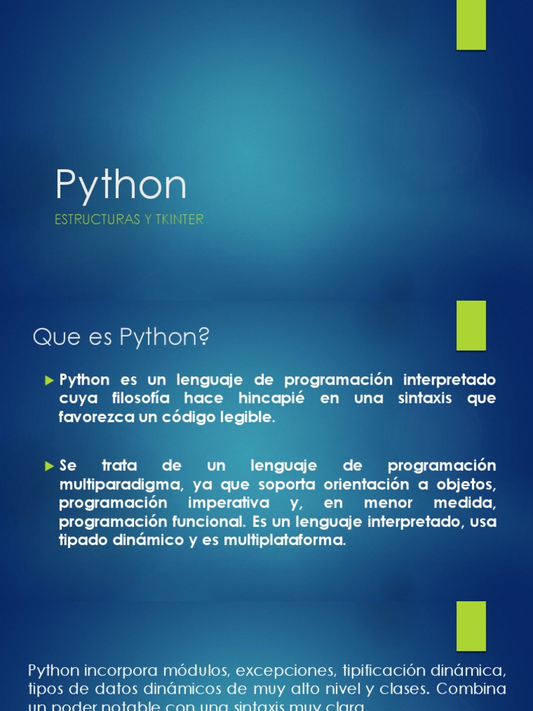 Python y Tkinter: Estructuras y GUI | PDF | Python (lenguaje de programación) | Lenguaje de ...