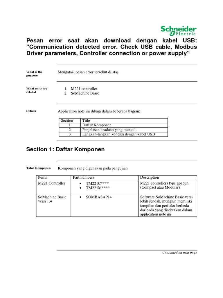 USB Error Connection Between PC and M221 | PDF