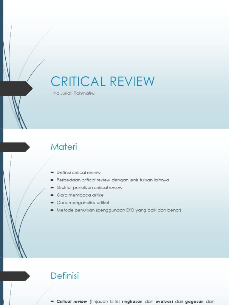 Panduan Lengkap Menulis Critical Review | PDF | Karier & Perkembangan