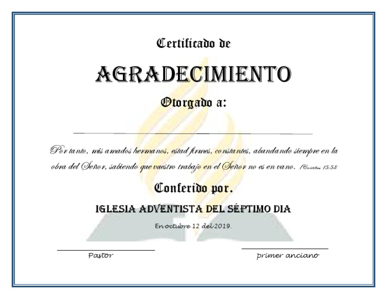 Certificado de Agradecimiento | PDF