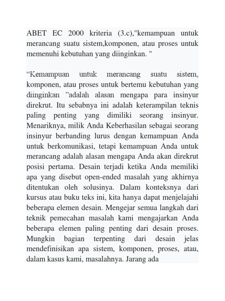ABET EC 2000 Kriteria | PDF