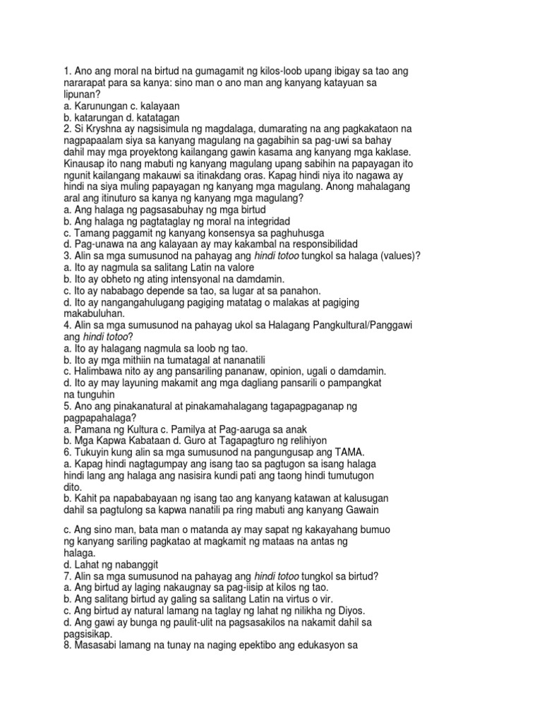 3rd Quarter Exam Esp 7 | PDF