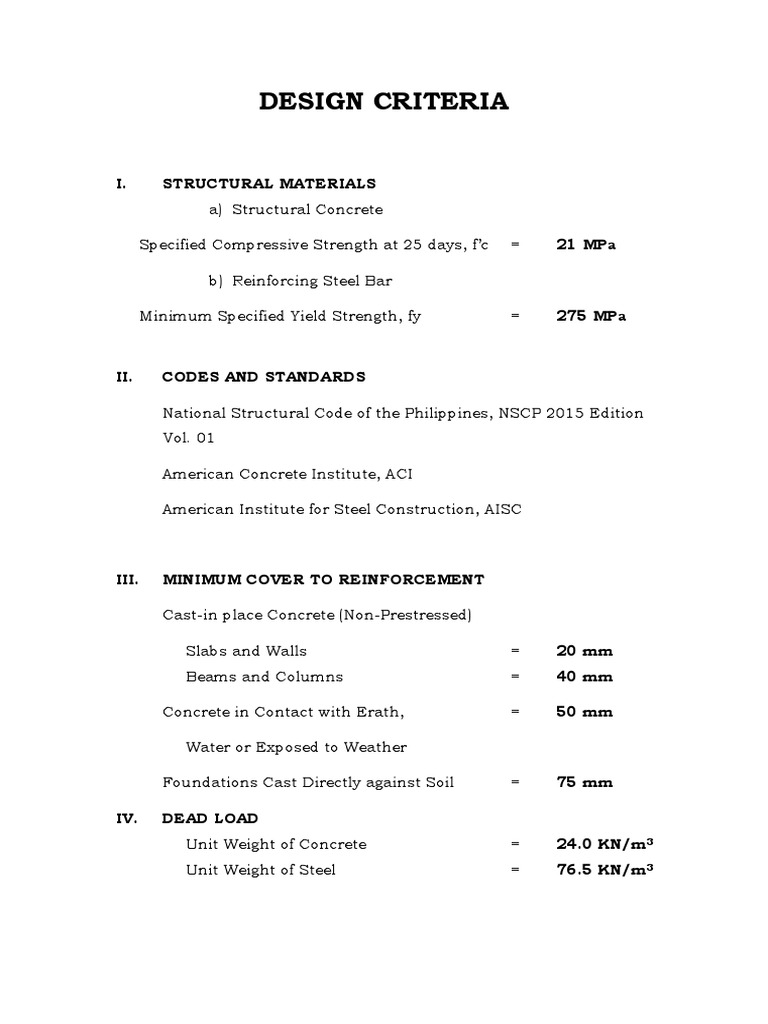 Design Criteria | PDF