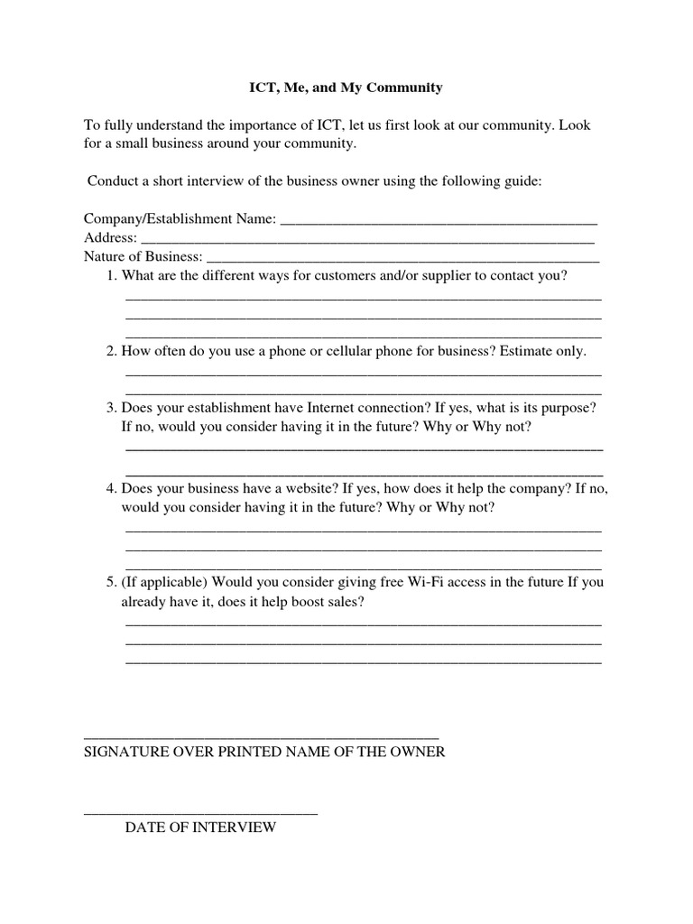 ICT, Me and My Community | PDF