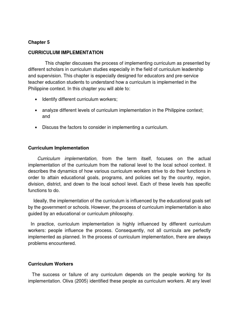 Chapter 5 | PDF | Curriculum | Schools
