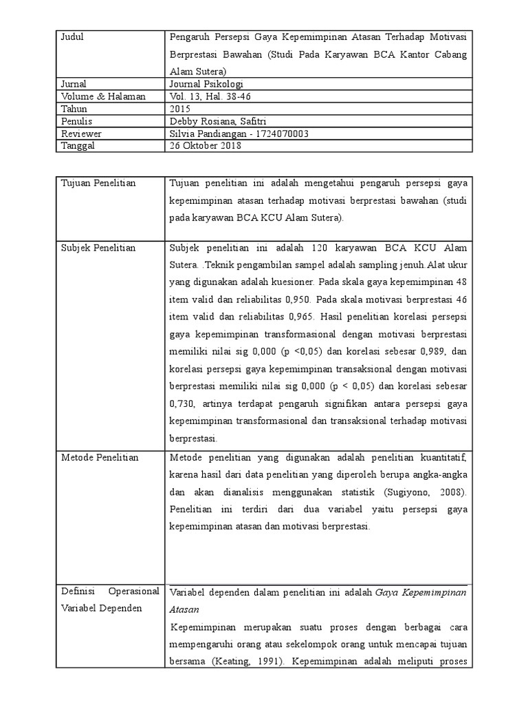 Contoh Cara Review Jurnal | PDF