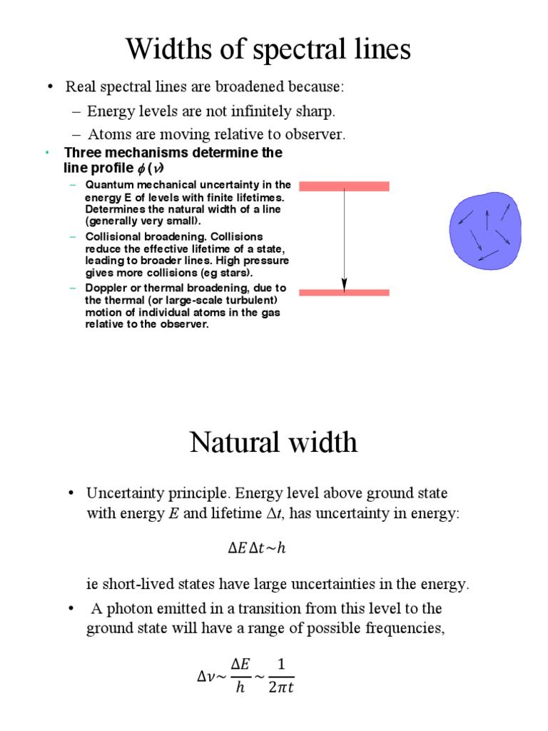 Lecture08 Linewidths | PDF | Spectral Line | Physics