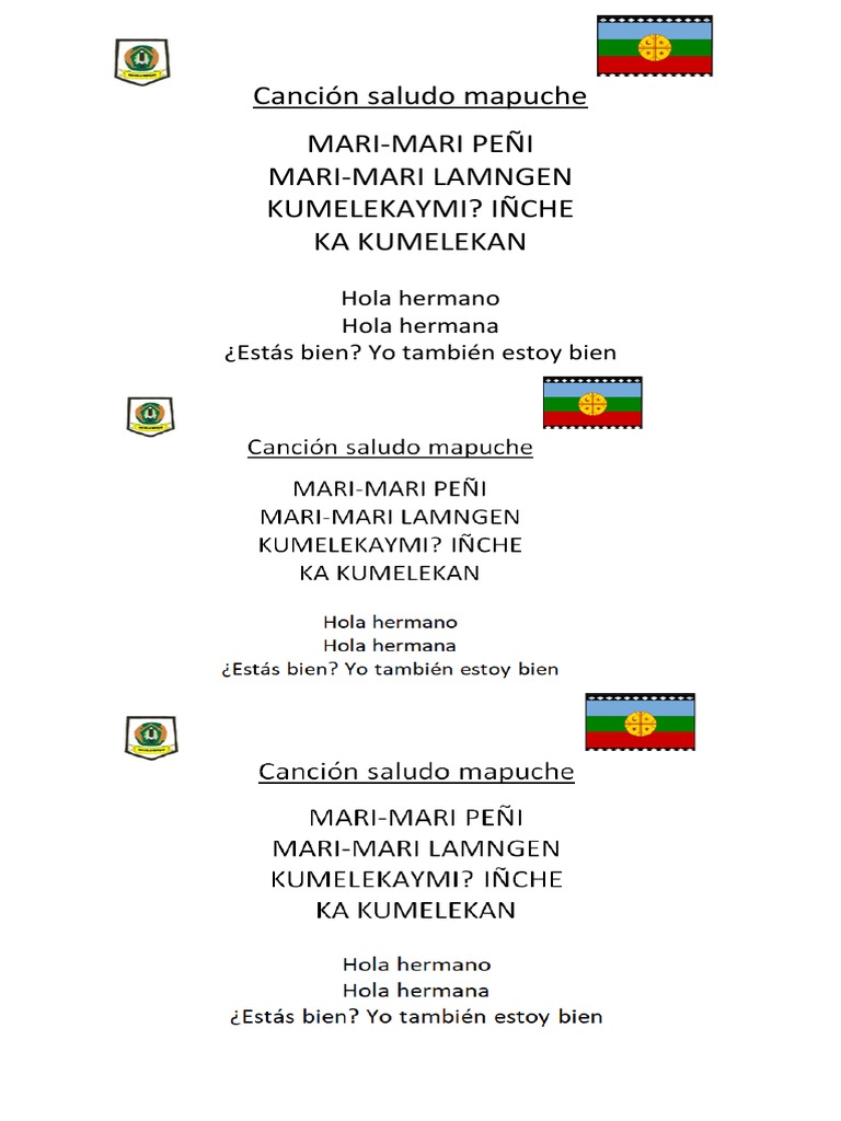 Canción Saludo Mapuche | PDF
