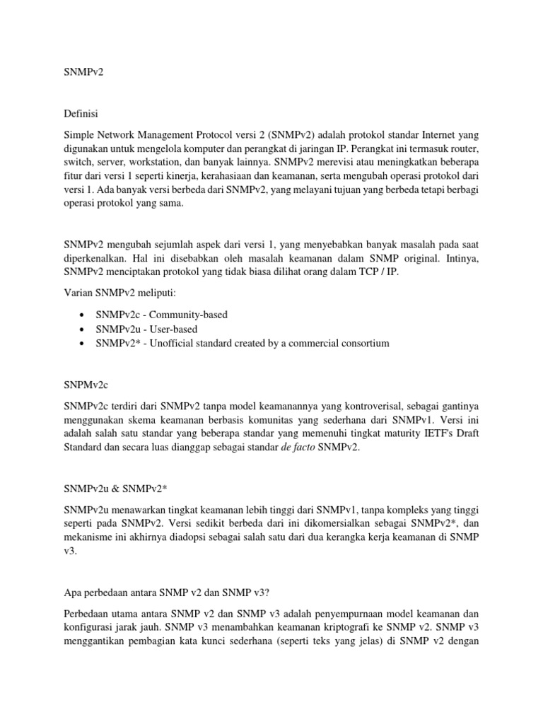Materi SNMPv2 | PDF