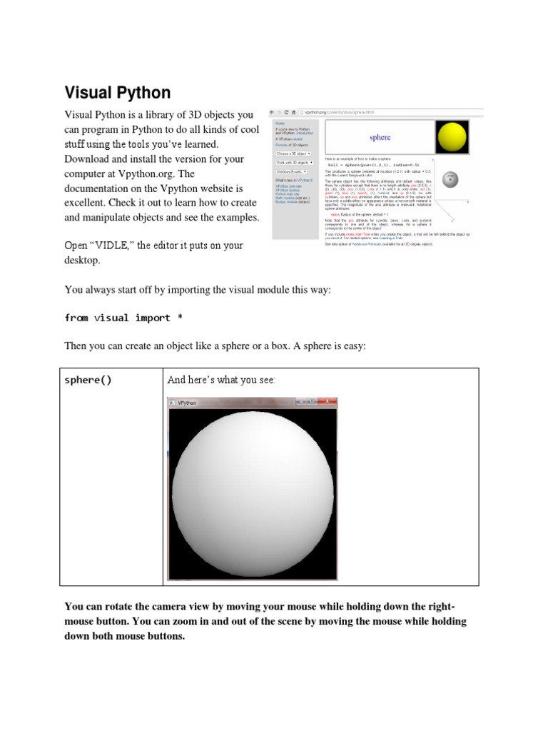 Visual Python | PDF | Gravity | Earth