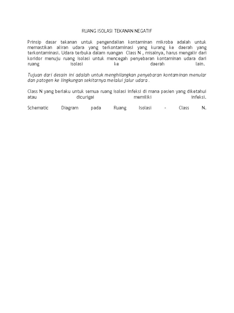 Ruang Isolasi Tekanan Negatif | PDF