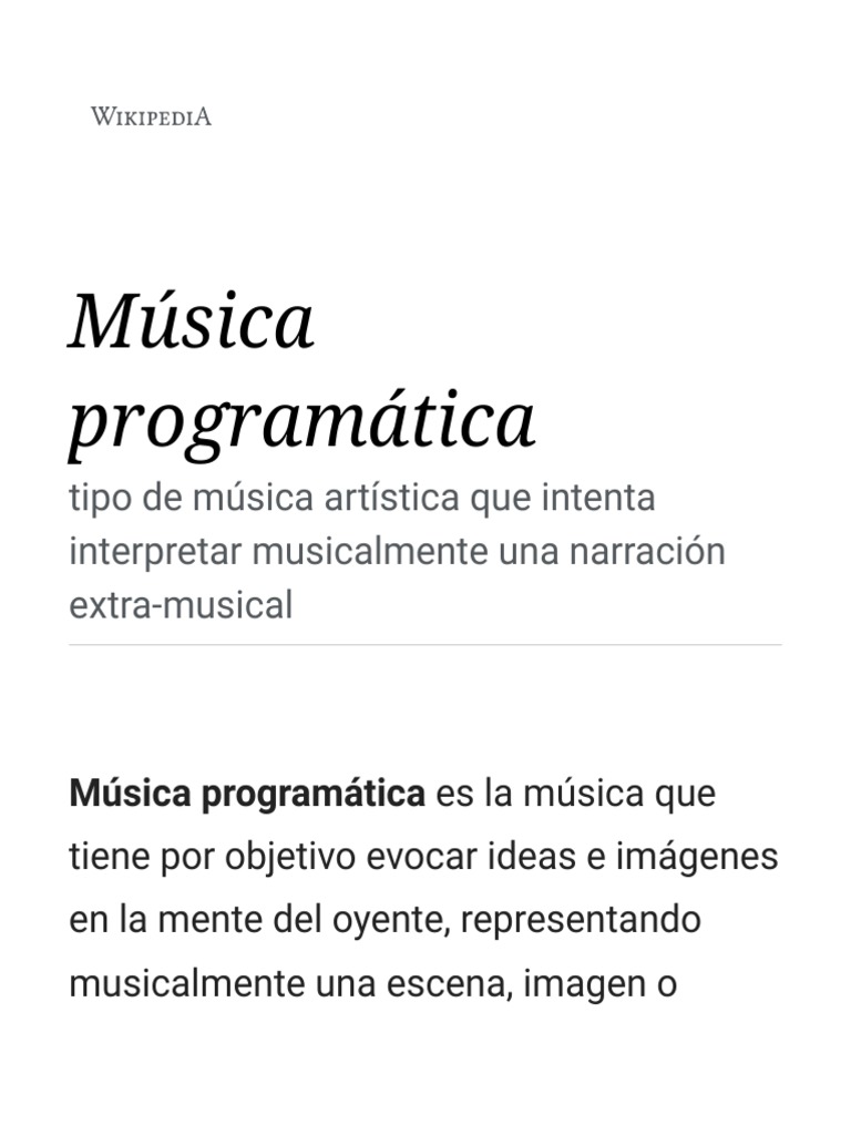 Música Programática: Definición y Ejemplos | PDF | Música clásica | Las ...