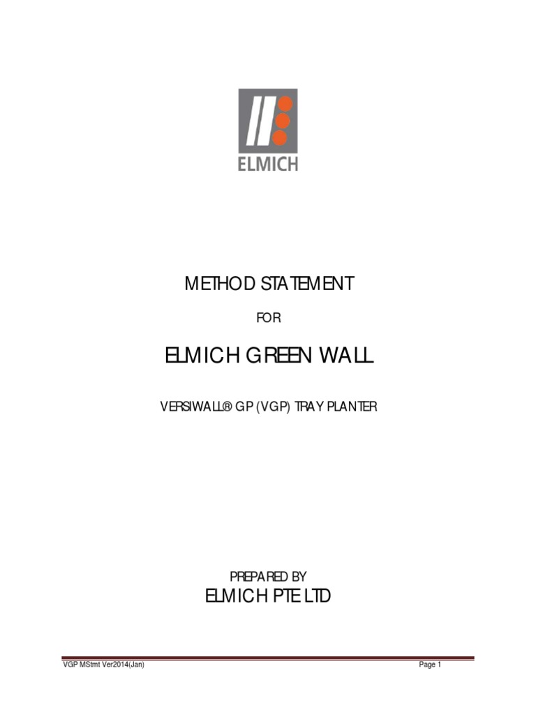 VGP Method Statement1 | PDF | Wall | Building Engineering