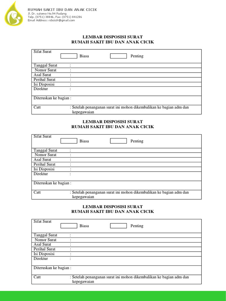 Lembar Disposisi Surat | PDF
