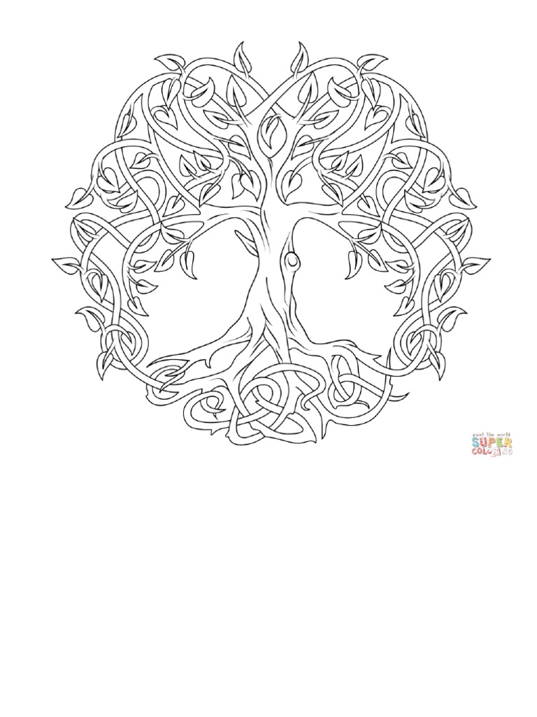 Celtic Tree of Life Coloring Page - Free Printable Coloring Pages | PDF