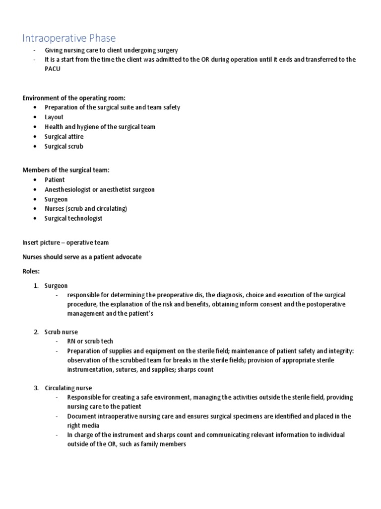 4 Intraoperative Phase | PDF | Anesthesia | Surgery