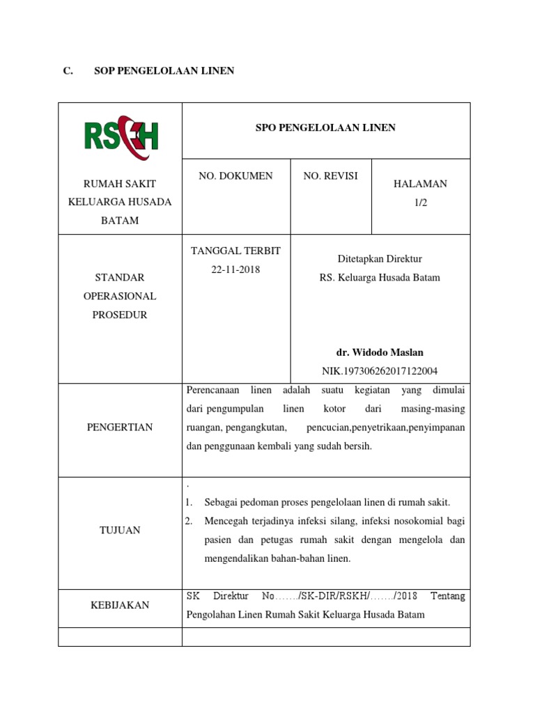 Sop Linen | PDF
