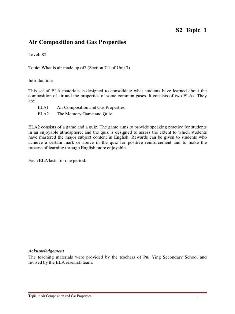 Air Composition and Gas Properties Guide | PDF | Atmosphere Of Earth ...