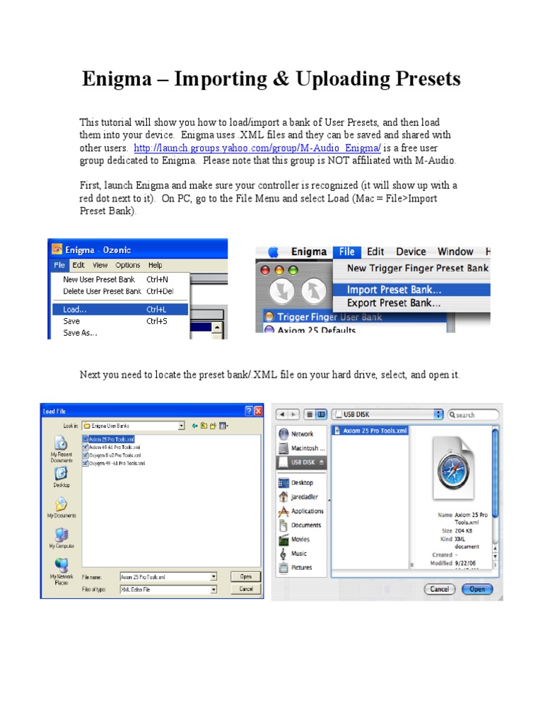 Enigma Preset Import Guide | PDF