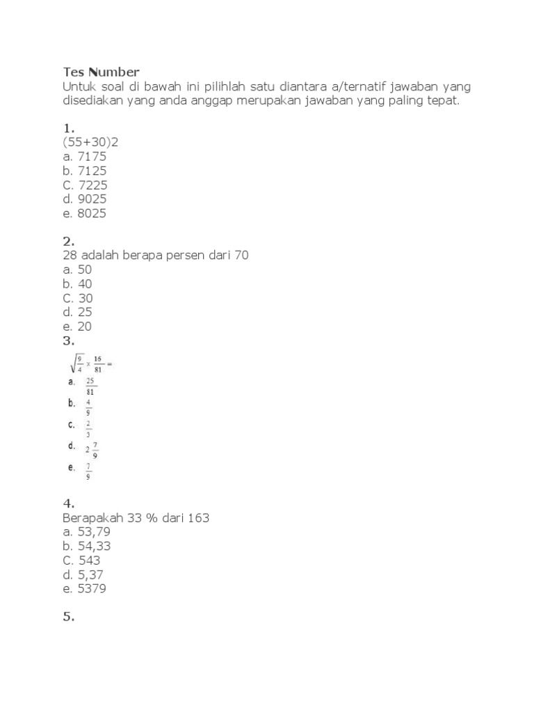 Tes Number | PDF