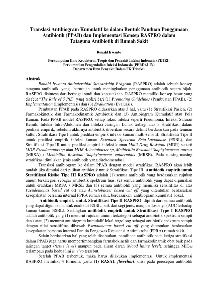 Panduan PPAB dan RASPRO Antibiotik | PDF