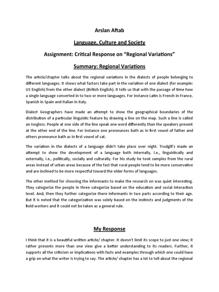 Regional Variations | Download Free PDF | Dialect | English Language