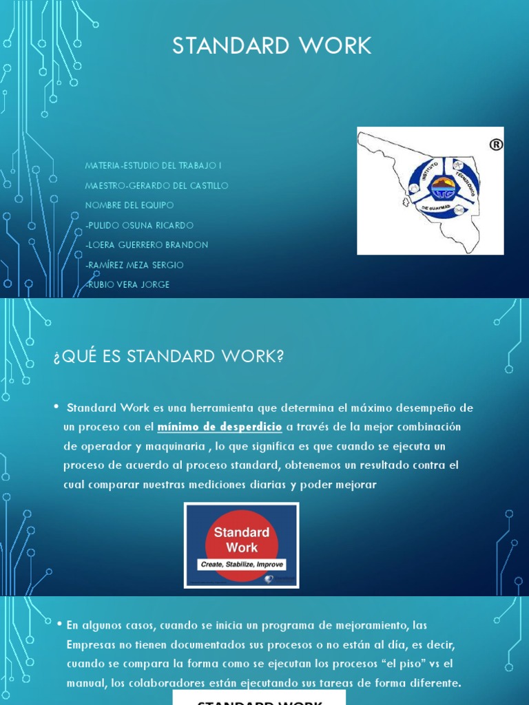 Qué es el Trabajo Estandarizado | PDF | Business | Informática