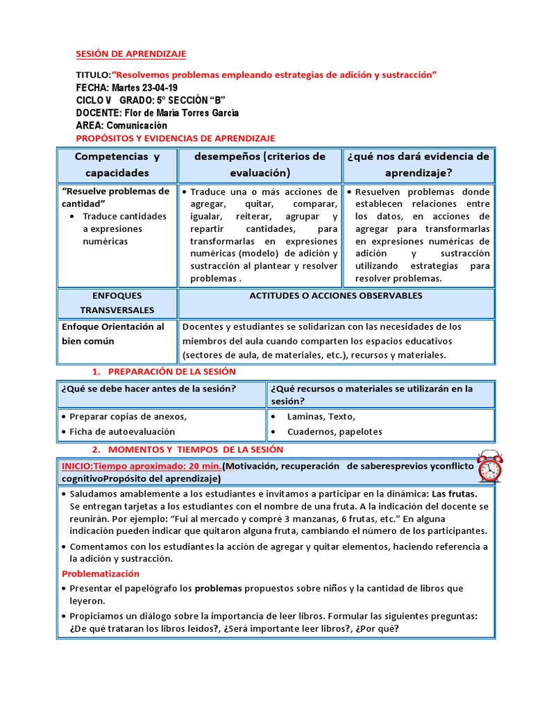 Clases Flor 4to Grado | PDF | Evaluación | Salón de clases