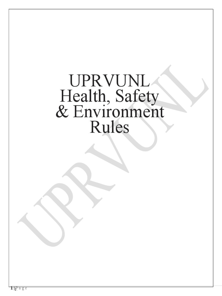 Updated UPRVUNL Safety Rules | Download Free PDF | Personal Protective ...