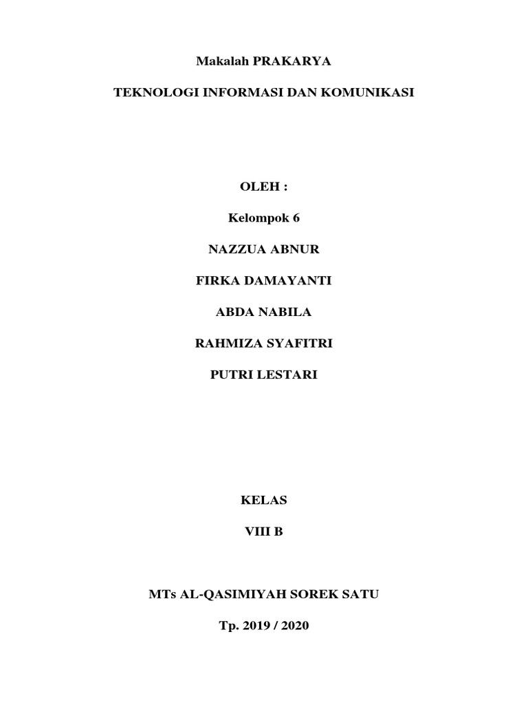 Makalah PRAKARYA | PDF