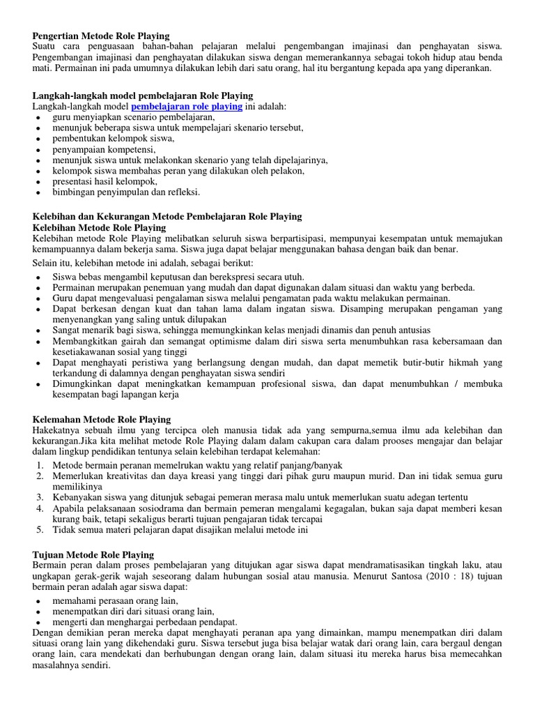 Metode Role Playing | PDF