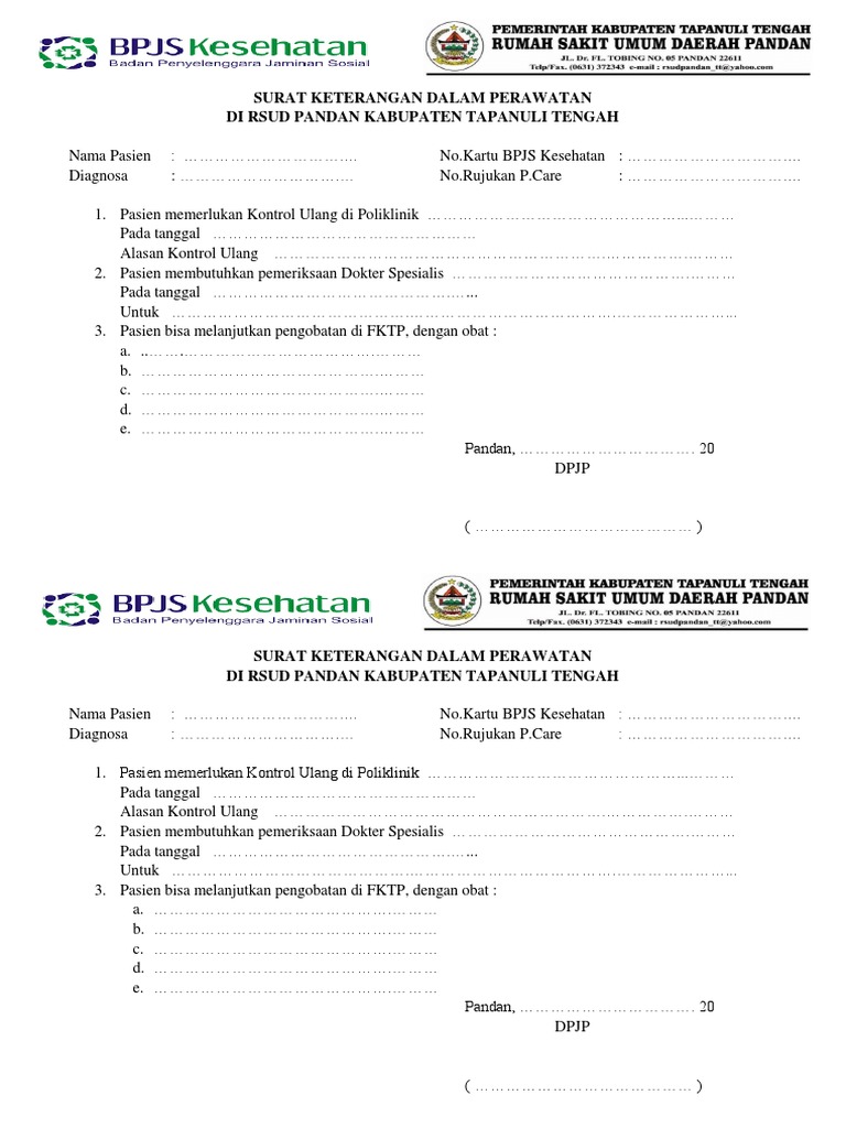 Surat Keterangan Kontrol | PDF