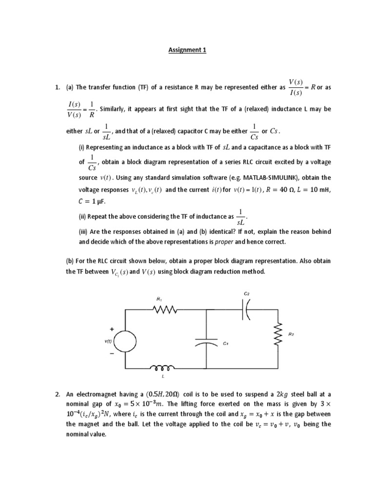Assignment 1 | PDF | Inductance | Inductor Assignment 1 | PDF | Inductance | Inductor