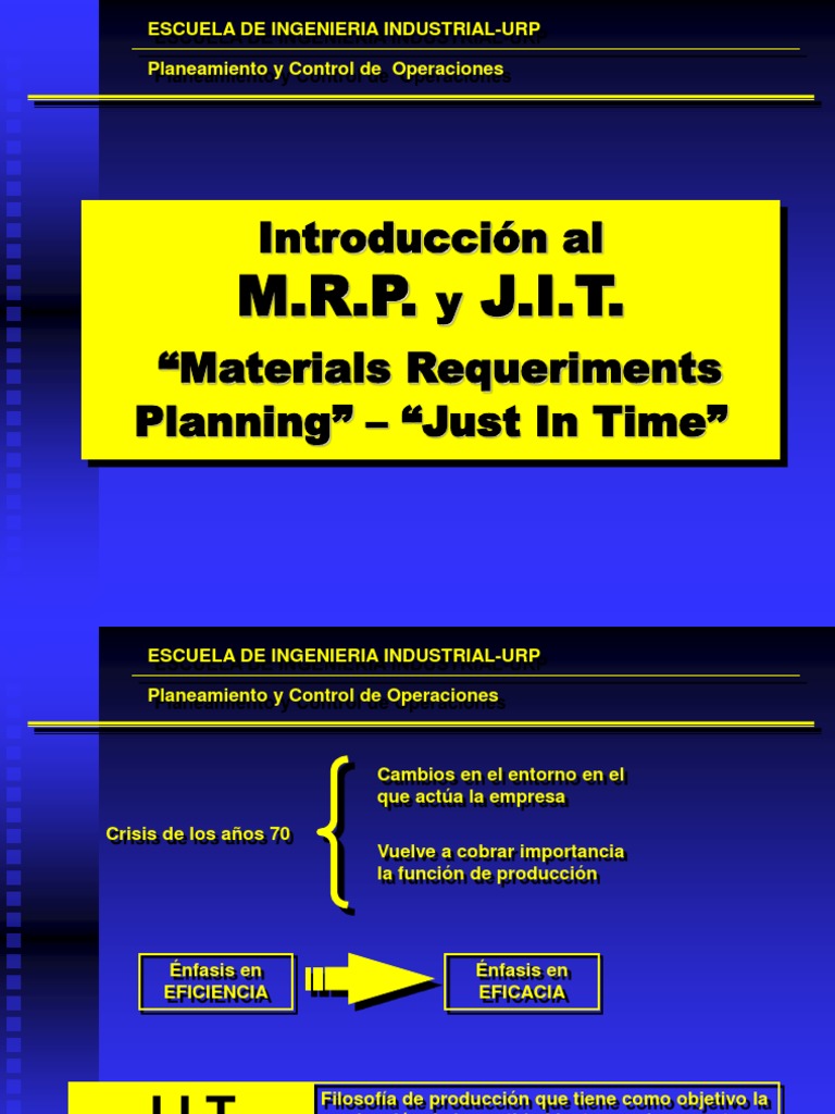 MRP Jit MB | PDF | Producción y fabricación | Gestión de la cadena de ...
